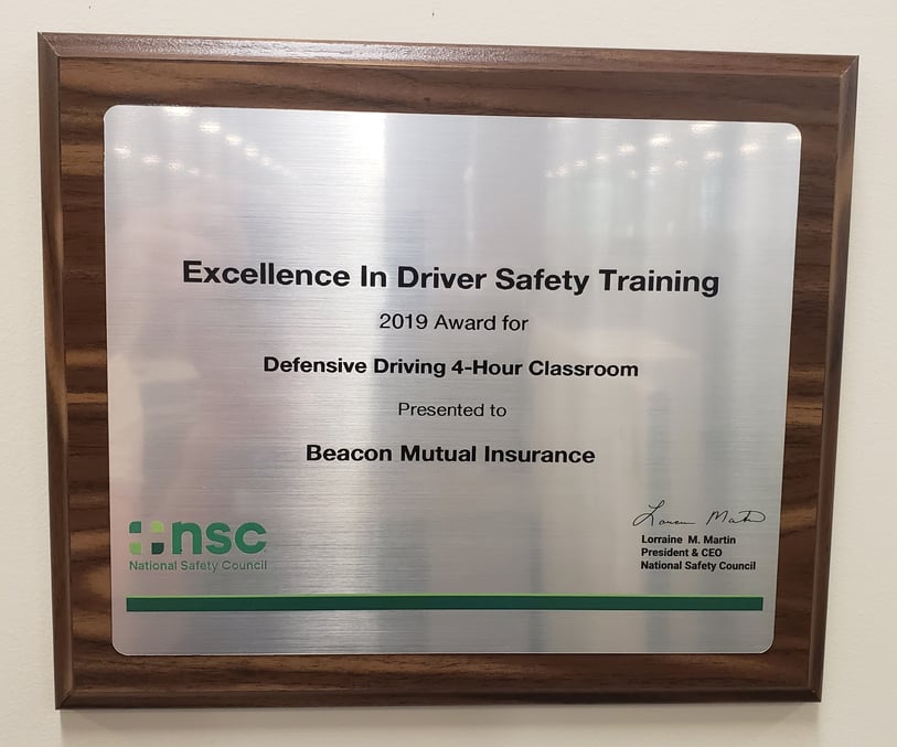 Excellence in Driver Training Award
